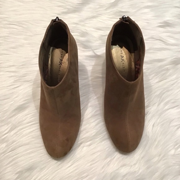 Anne Klein | Shoes | Anne Klein Tan Suede Iflex Wedge Ankle Booties ...